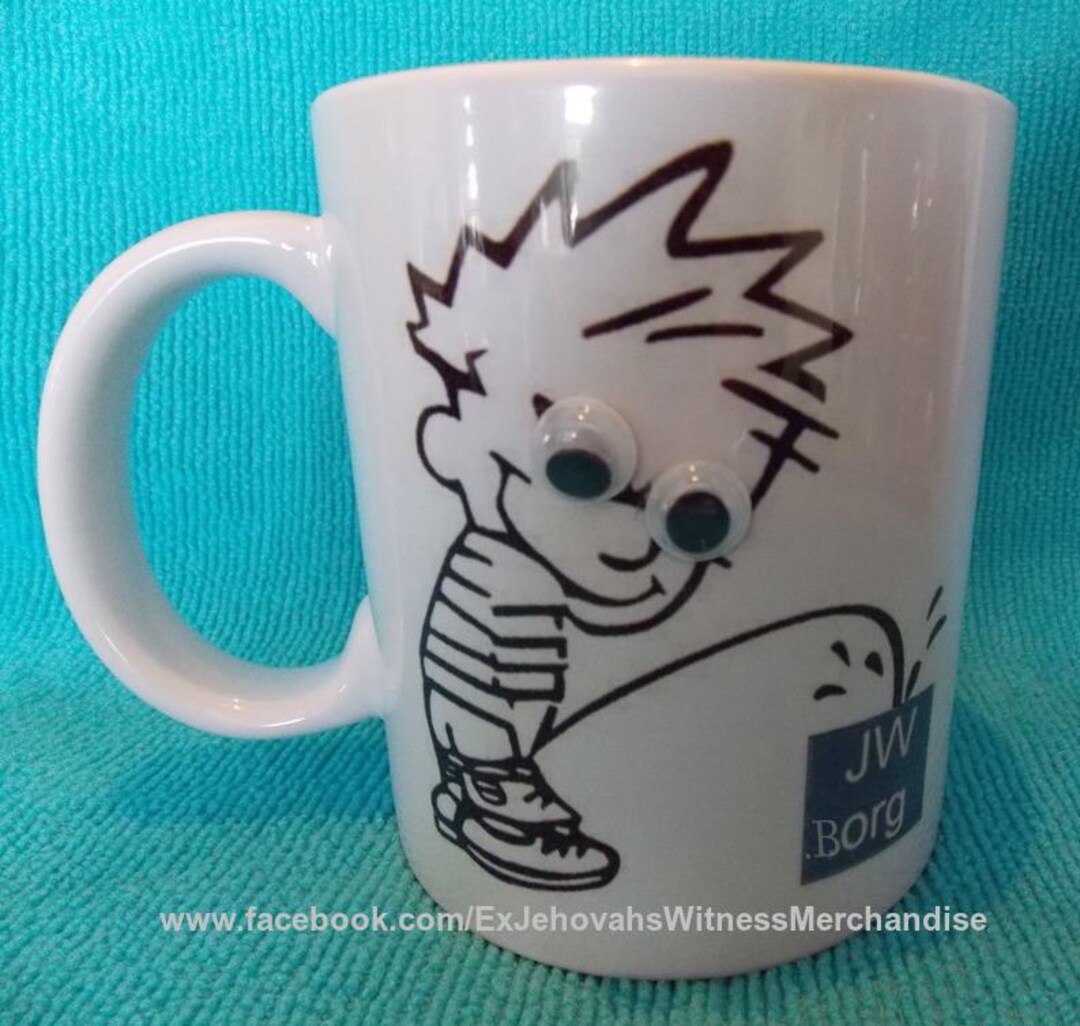 Peeing on Borg Funny Mug- Ex-jw, XJW, APOSTATE Mugs, Ex Jehovahs ...