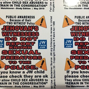 Ex Jehovahs Witness CSA Public Awareness Stickers - Etsy