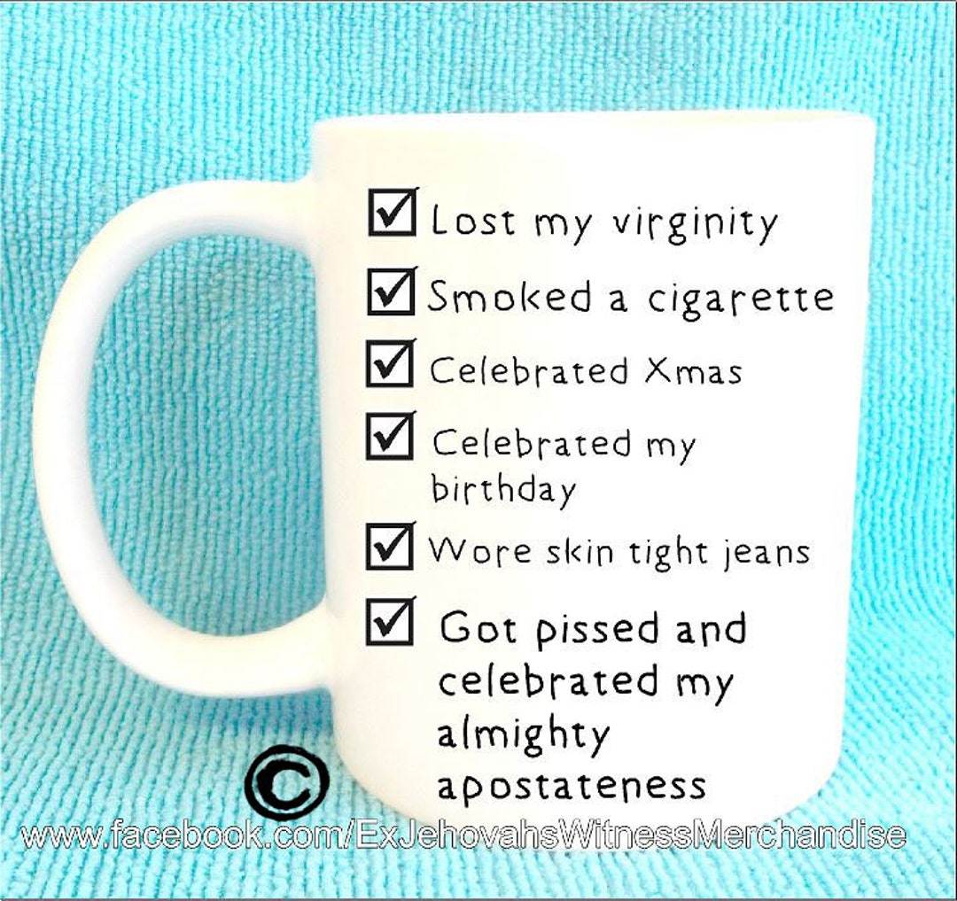 Ex-jw Tick Box Mug Can Be Personalised XJW, APOSTATE Mugs, Ex Jehovahs ...