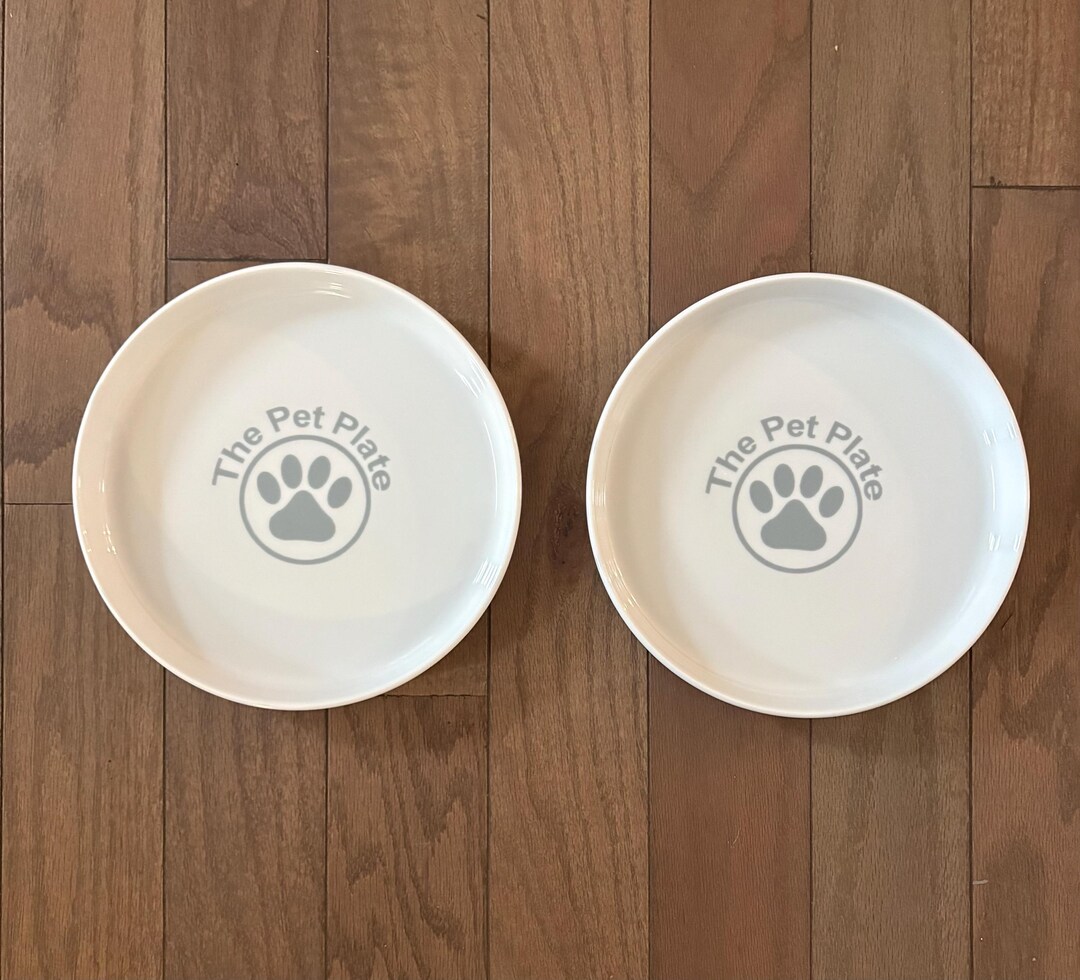 Porcelain Pet Plate 2-pack: Lead-free Dog & Cat Feeding Dish for ...