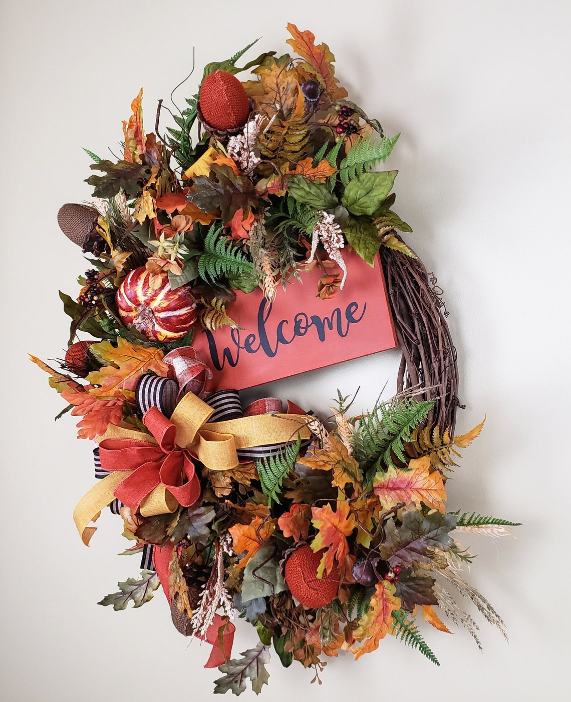 Welcome Fall Wreath, Door Decor for Fall, Fall Wreath, Autumn Door ...