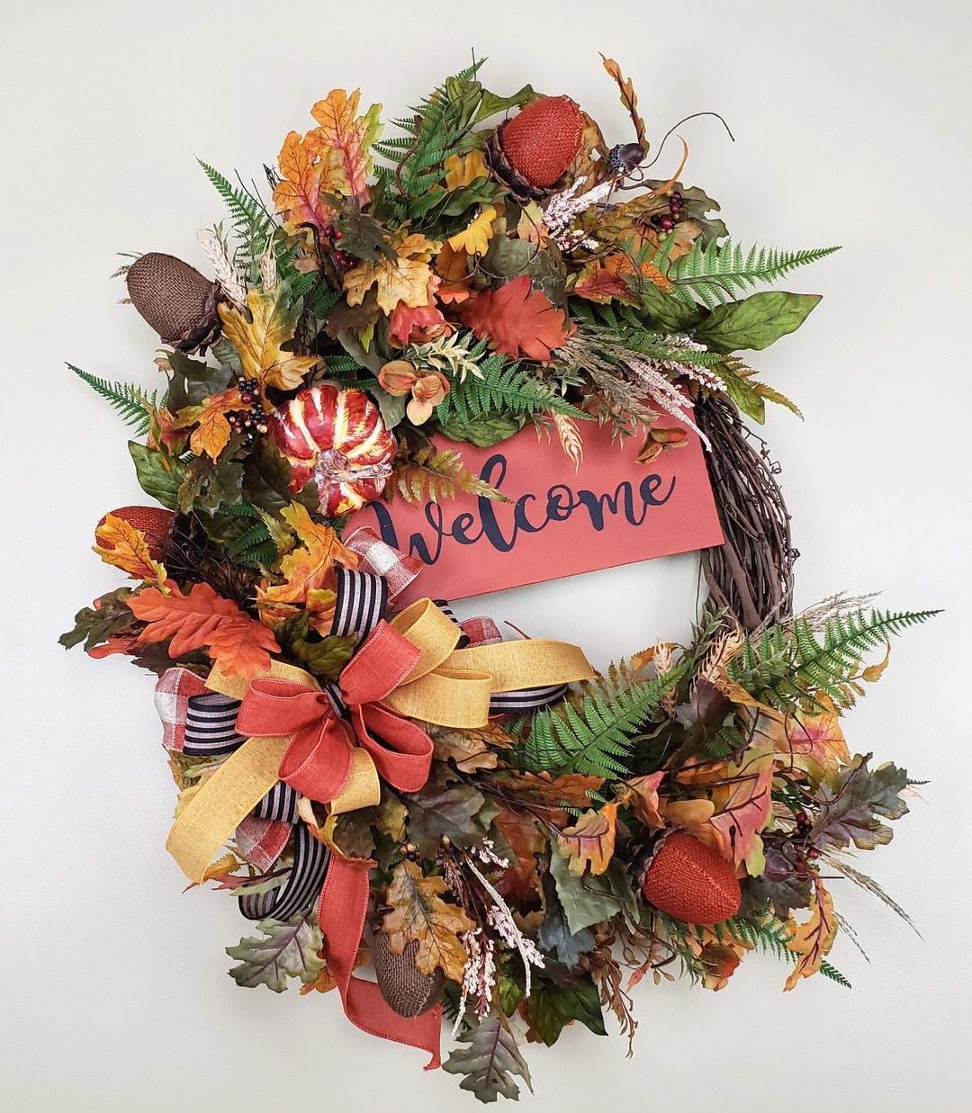 Welcome Fall Wreath, Door Decor for Fall, Fall Wreath, Autumn Door ...