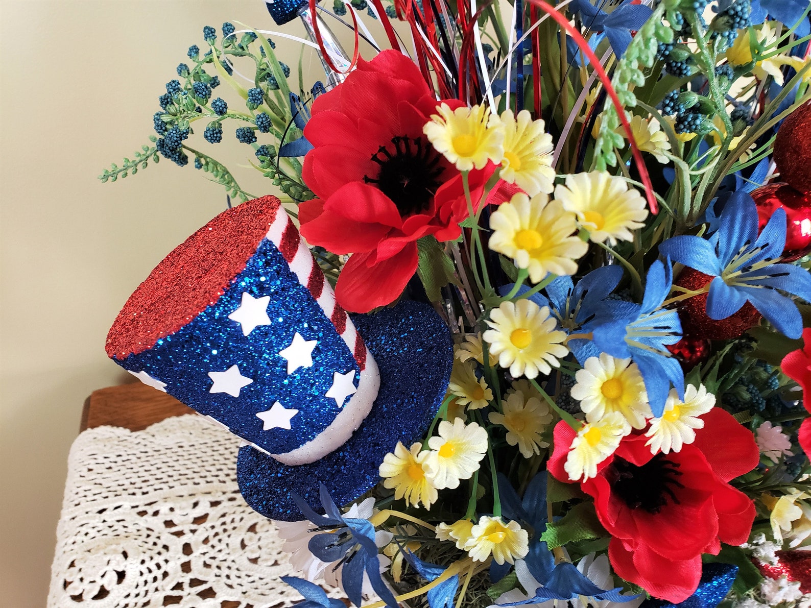 Patriotic Arrangement Patriotic Centerpiece Patriotic Floral | Etsy