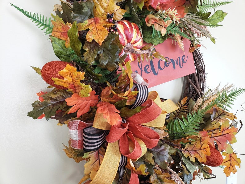 Welcome Fall Wreath, Door Decor for Fall, Fall Wreath, Autumn Door ...
