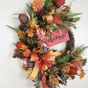 Welcome Fall Wreath, Door Decor for Fall, Fall Wreath, Autumn Door ...