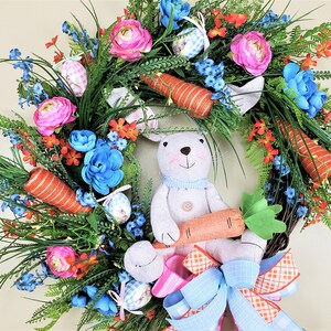 Easter Bunny Grapevine Floral Wreath, Spring Grapevine Wreath , Wreath ...
