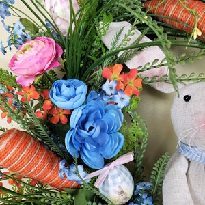 Easter Bunny Grapevine Floral Wreath, Spring Grapevine Wreath , Wreath ...