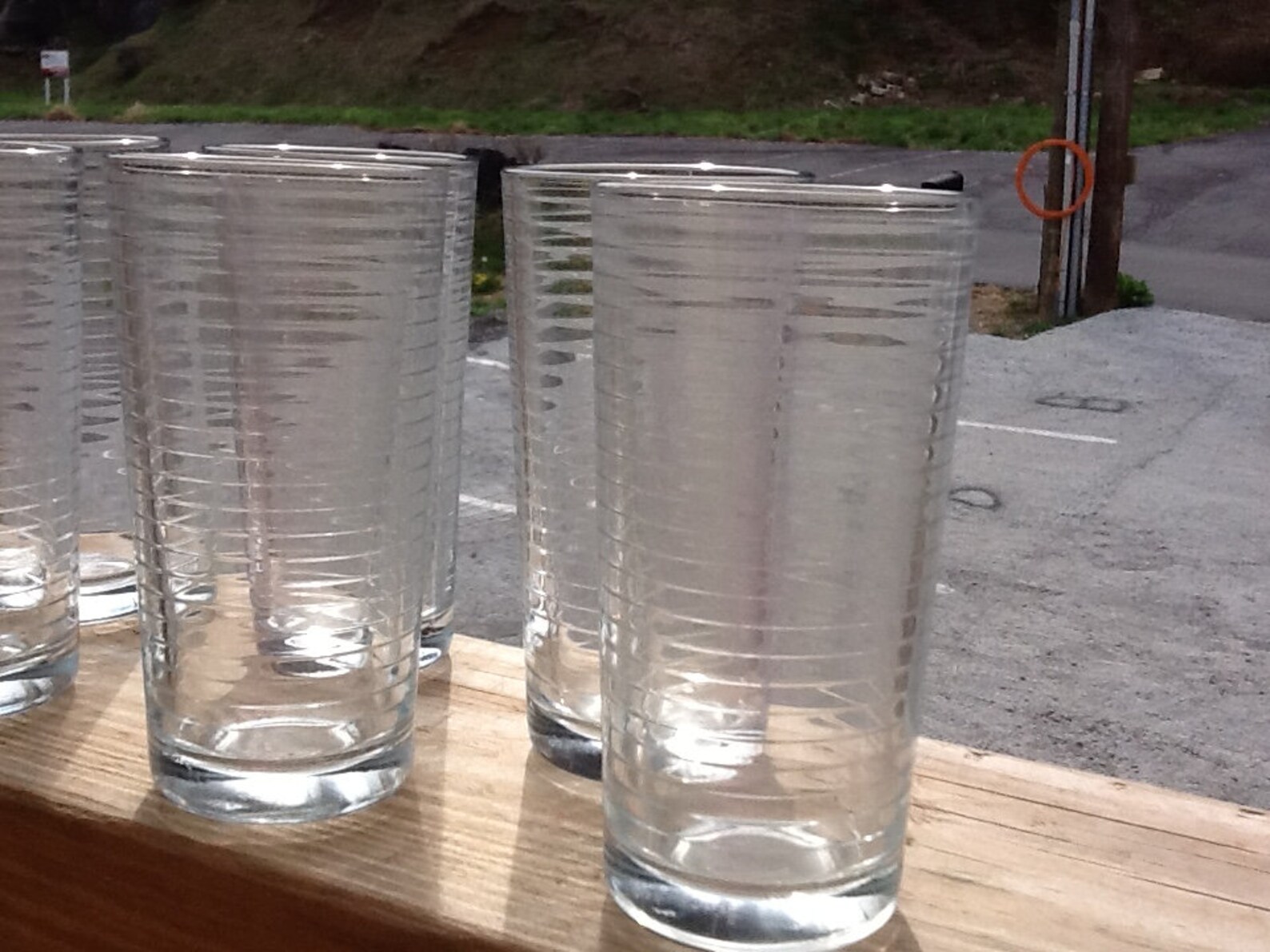 Fantastic Set of 7 clear ribbed Juice Glasses/Water Glasses | Etsy