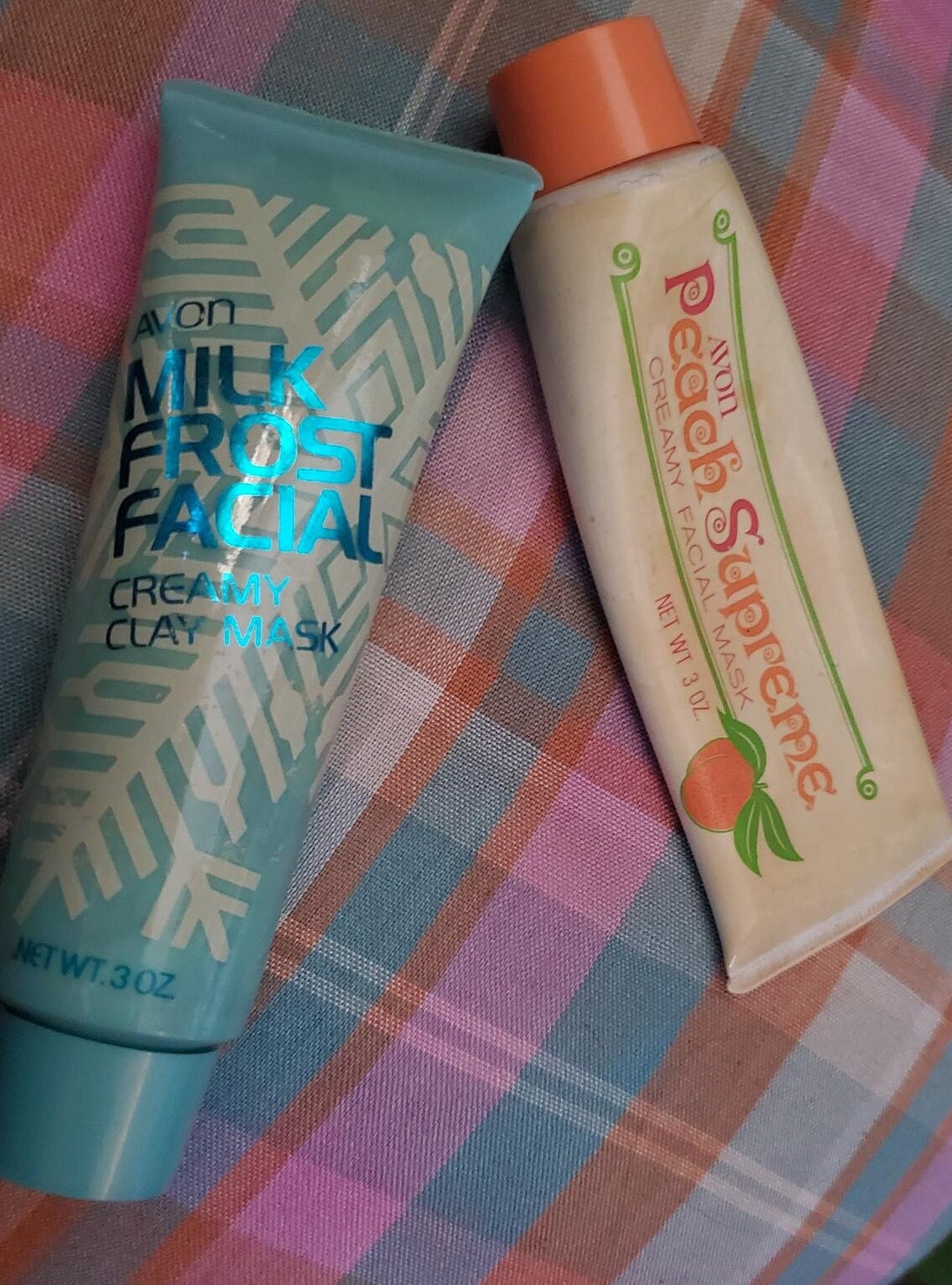 Vintage Avon Set of 2 peach Supreme Creamy Facial Mask & Milk - Etsy