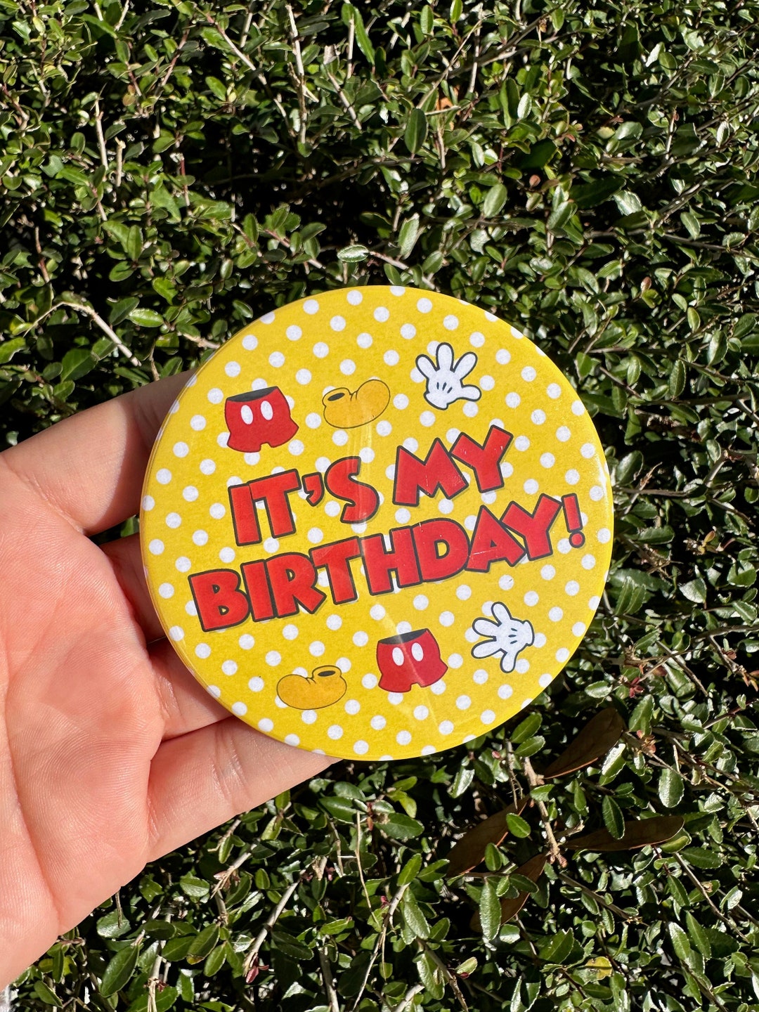 Mickey Mouse Birthday Button, Birthday Button Mickey Mouse Themed ...