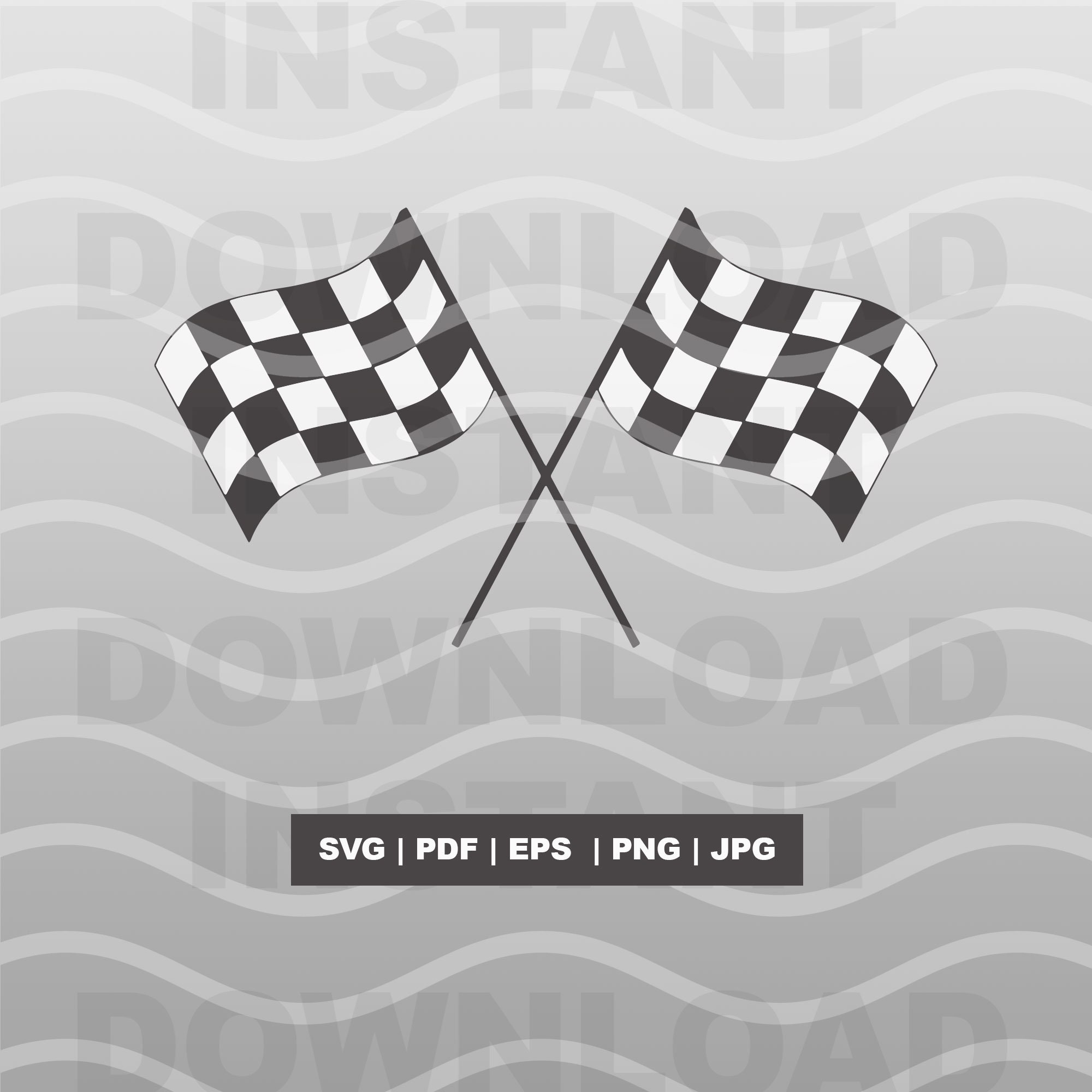 Checkered Flag SVG Cut File Car Racing Design Silhouette - Etsy