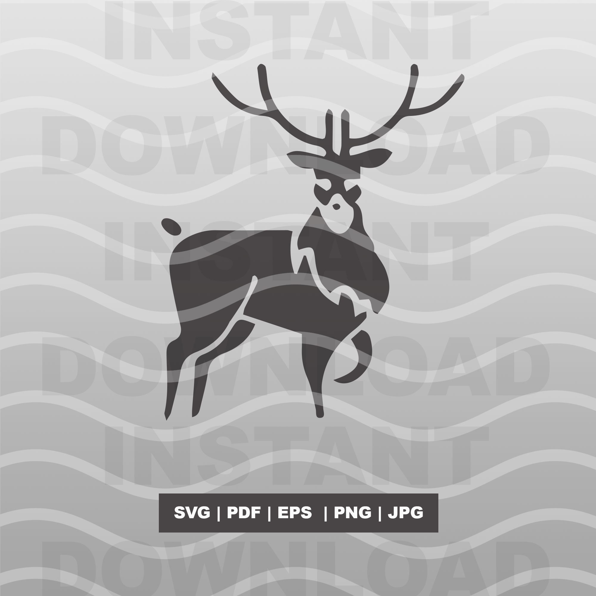 Reindeer SVG Cut File Merry Christmas Silhouette Clipart - Etsy