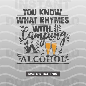 Camping Drinking SVG Cut File - Camp Beer Drinker Silhouette Clip Art ...