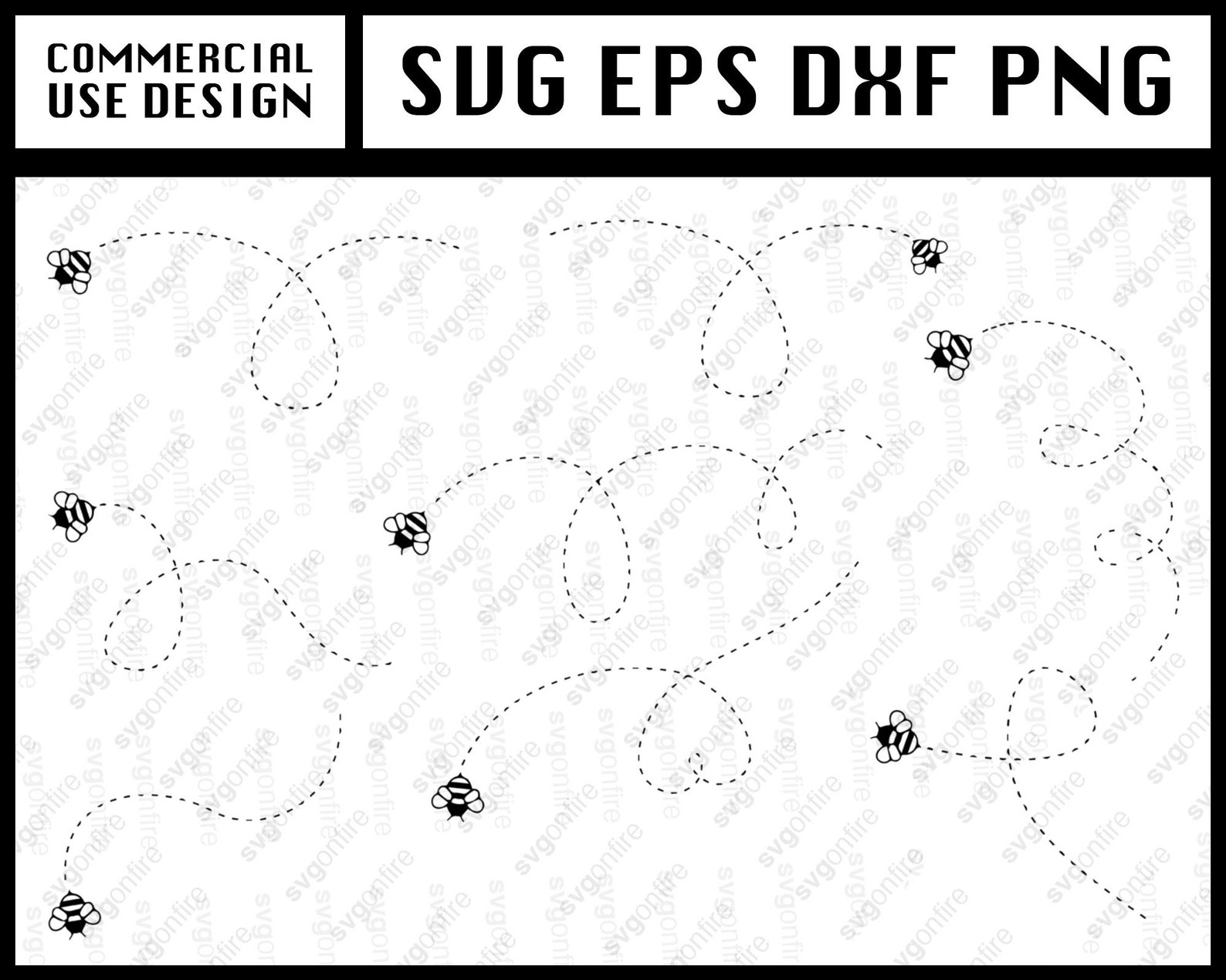 Bee Trail SVG Bee Path PNG Digital File Downlaod | Etsy