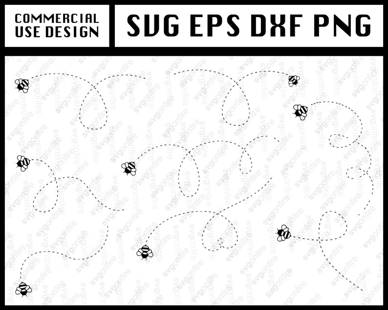 Bee Trail SVG Bee Path PNG Digital File Downlaod | Etsy
