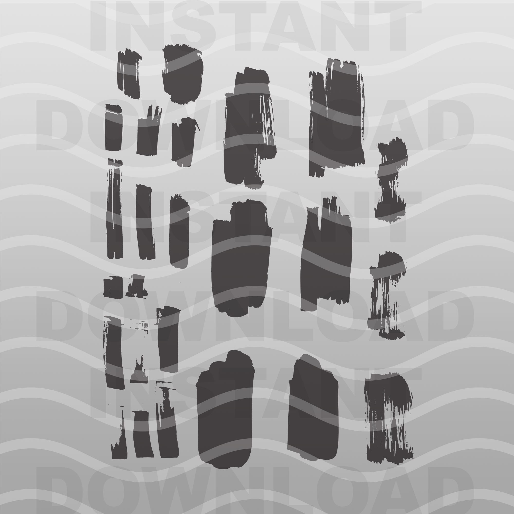 Paint Brush Strokes SVG Bundle of 96 Brushes Cut Files | Etsy