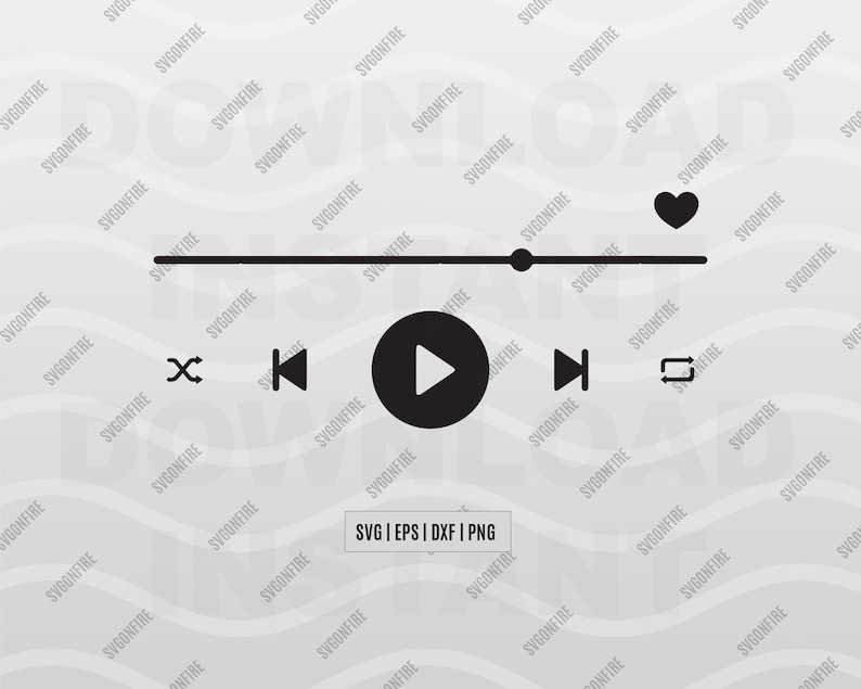 Music Player Buttons SVG Spotify Playlist Symbols Play | Etsy