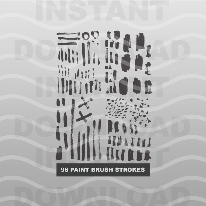 Paint Brush Strokes SVG Bundle of 96 Brushes Cut Files | Etsy