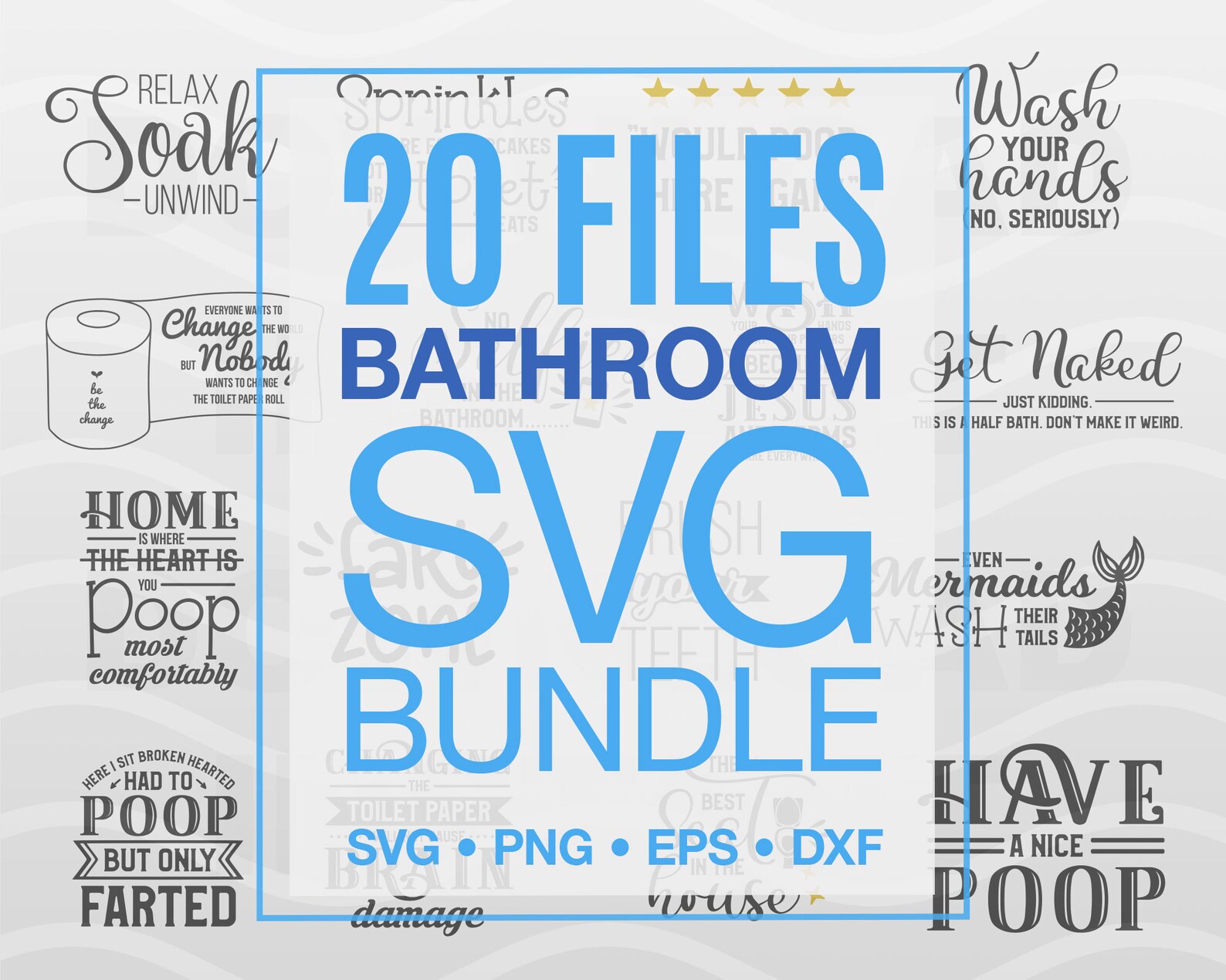 Bathroom SVG Bundle | Toilet Sign | Poop Humor | Cricut Cut File | Eps ...