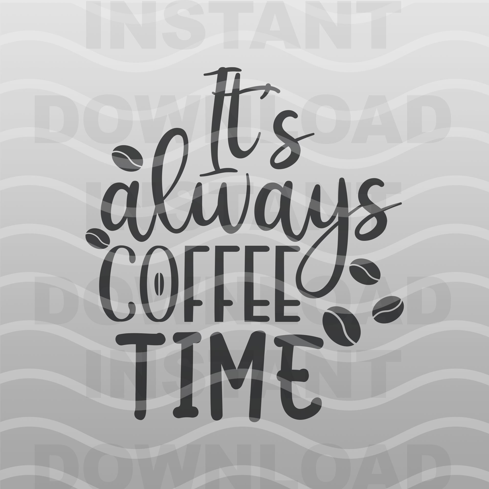 Coffee Time SVG Cut File Silhouette Files Funny Design - Etsy
