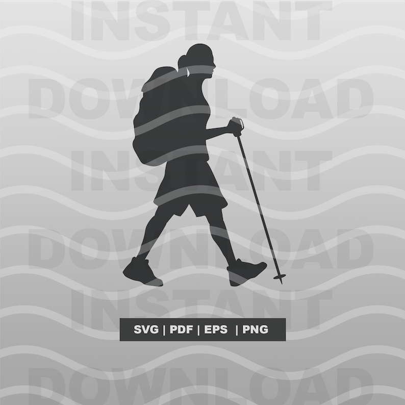 Hike Girl SVG File Forest Hiking Silhouette Clip Art - Etsy