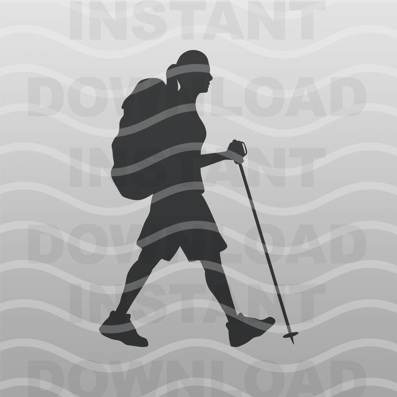 Hike Girl SVG File Forest Hiking Silhouette Clip Art - Etsy