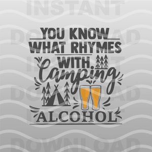 Camping Drinking SVG Cut File - Camp Beer Drinker Silhouette Clip Art ...