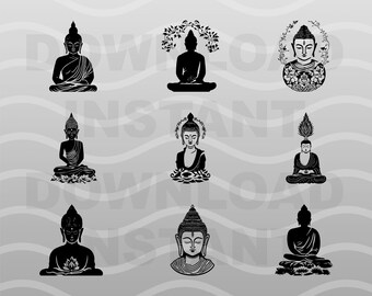 High Quality Buddha SVG Bundle, Buddha Dxf, Buddha Png, Buddha Vector ...