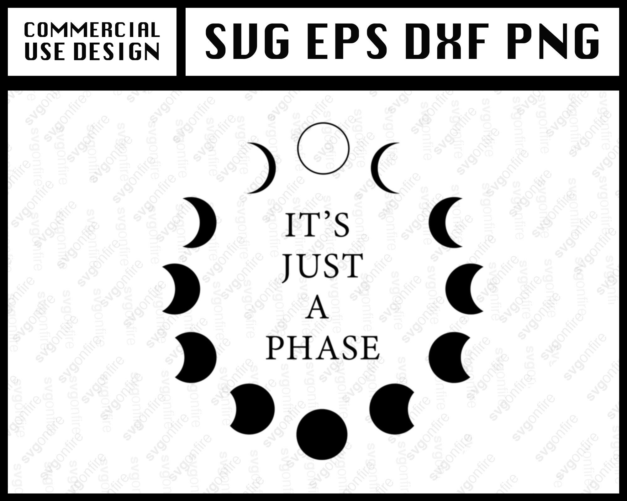 It's Just A Phase SVG Moon Vibes SVG Moon Phase PNG - Etsy