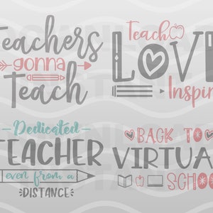 Teacher SVG Bundle - Over 120 Files - Funny Quote Shirt Cut Files ...
