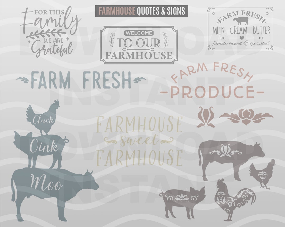 Our Upcycled Life SVG Farmhouse Bundle SVG Farm Sign File Farmer Style ...