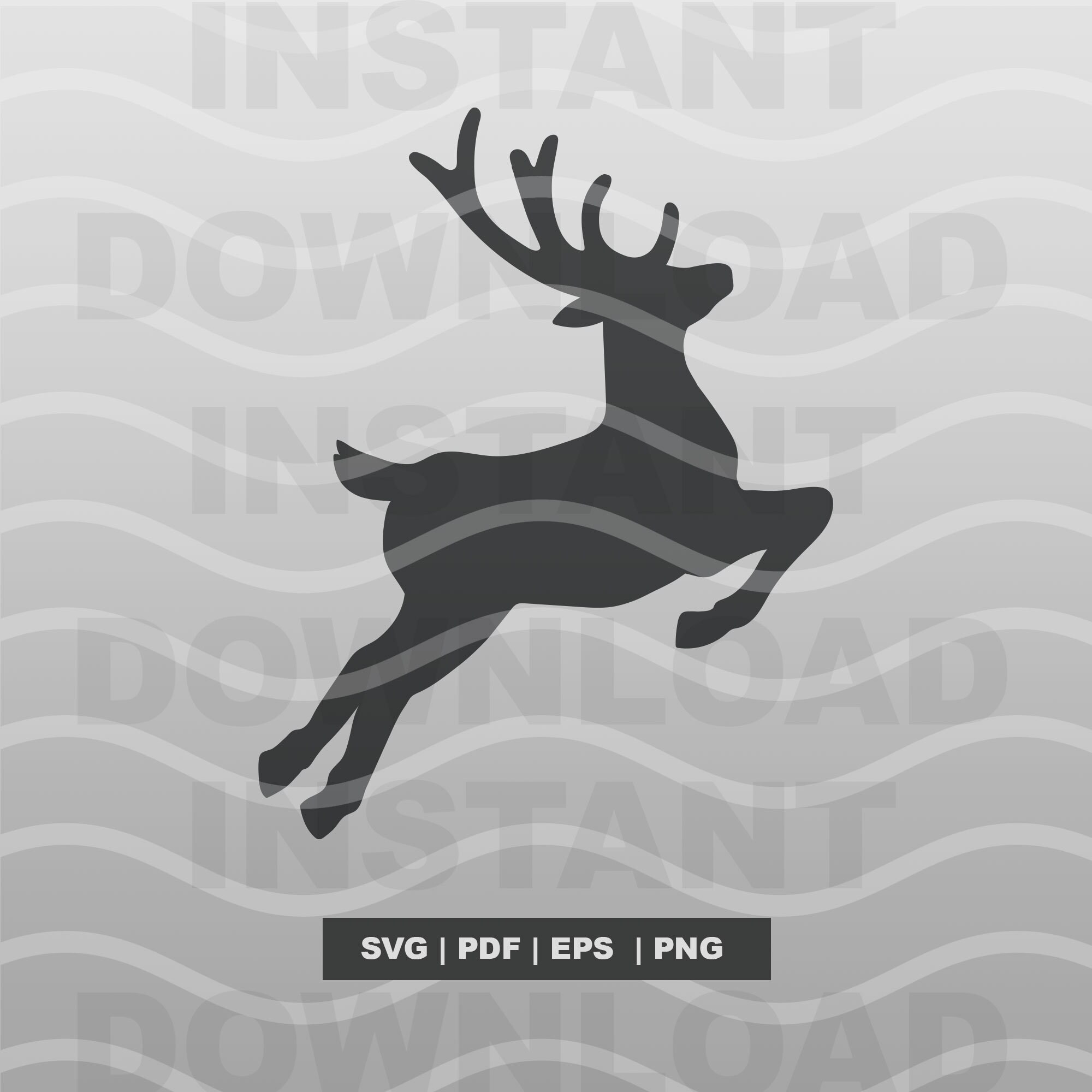 Jumping Deer SVG Cricut File Camp Forest Animal Silhouette - Etsy