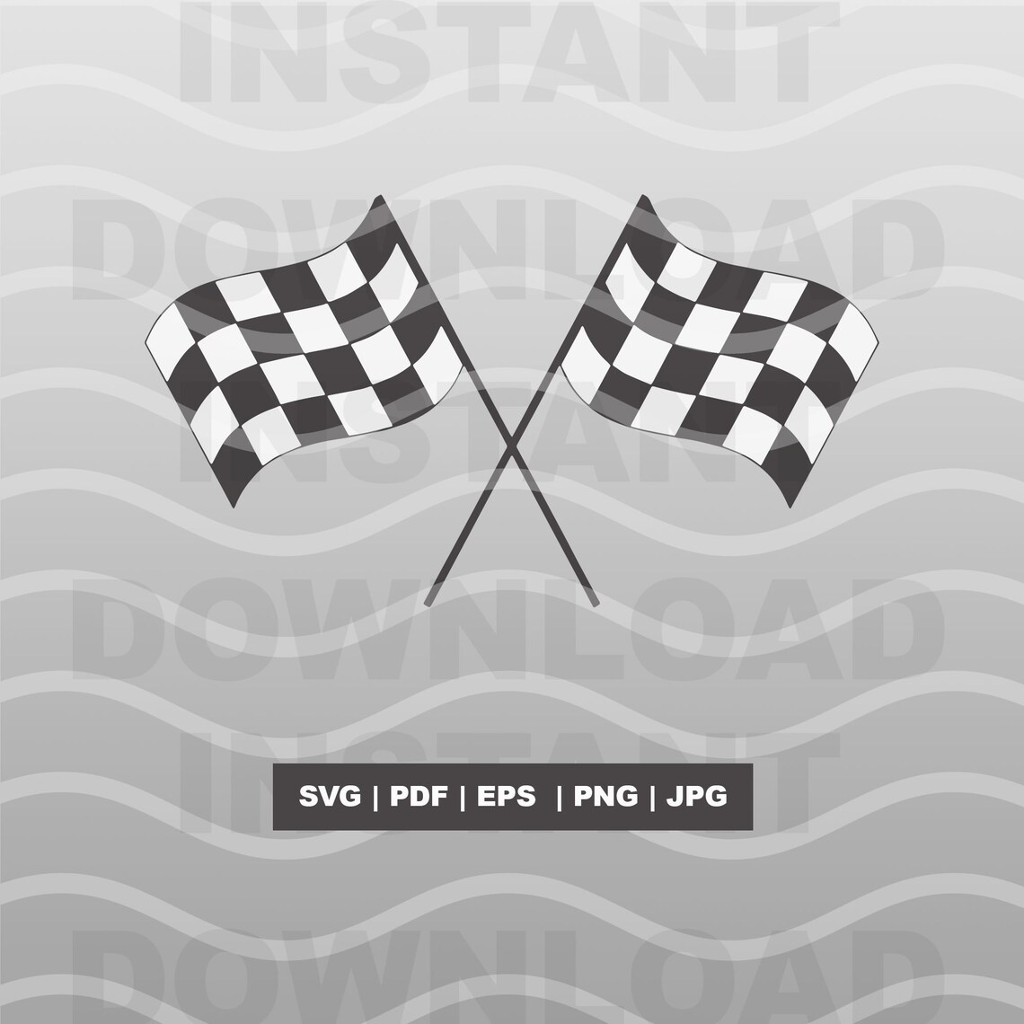 Checkered Flag SVG Cut File Car Racing Design Silhouette - Etsy