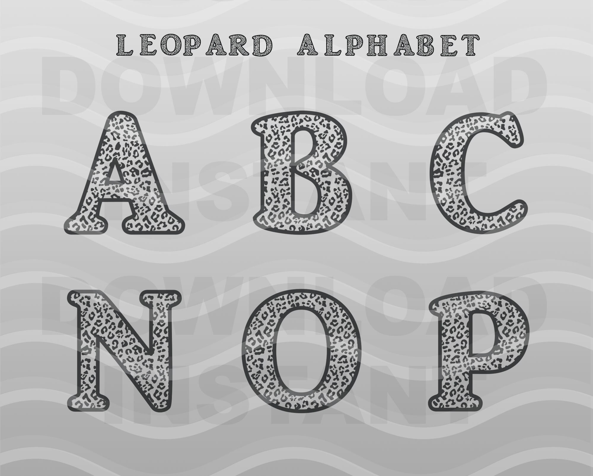 Leopard Alphabet SVG Alphabet Sublimation Clipart Cheetah - Etsy
