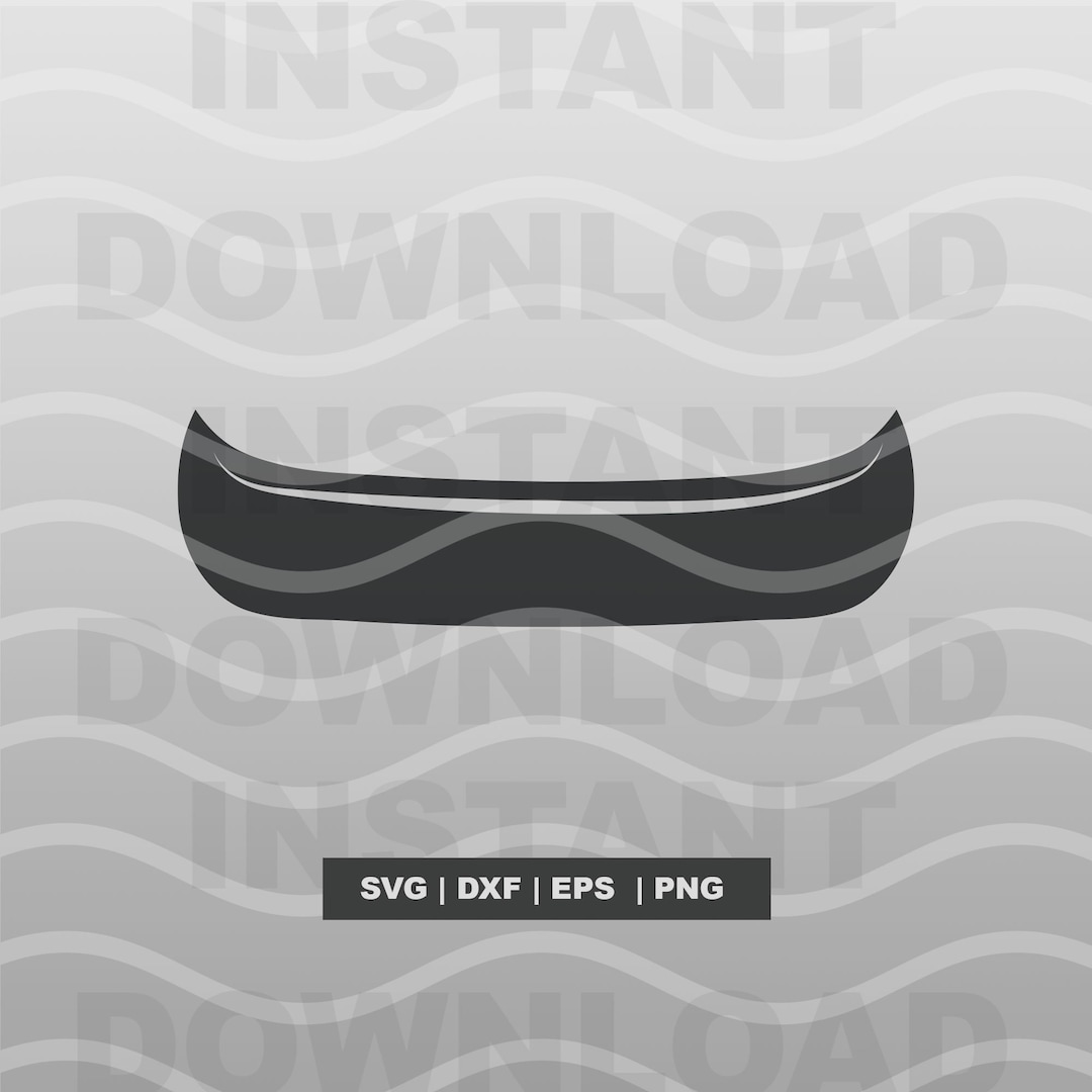 Canoe SVG File - Forest Boat Silhouette Clip Art - Camping & Outdoors ...