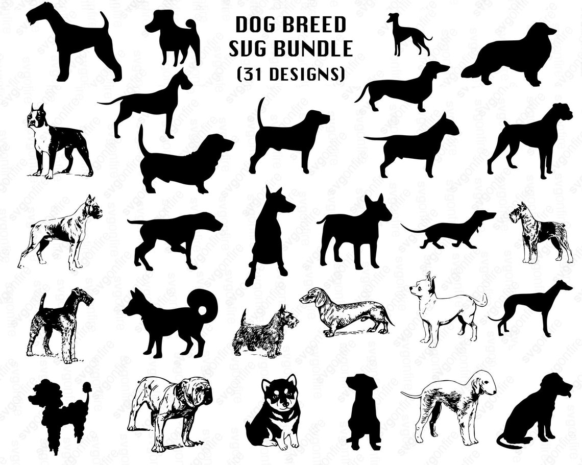 Dog Breed SVG Bundle Terrier SVG File for Cricut Eps Dxf Png | Etsy
