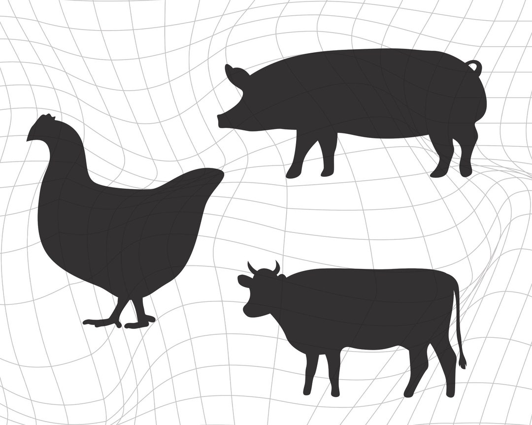 Farm Animals SVG Bundle | Farmhouse Life Clipart | Farming Pig, Cow ...