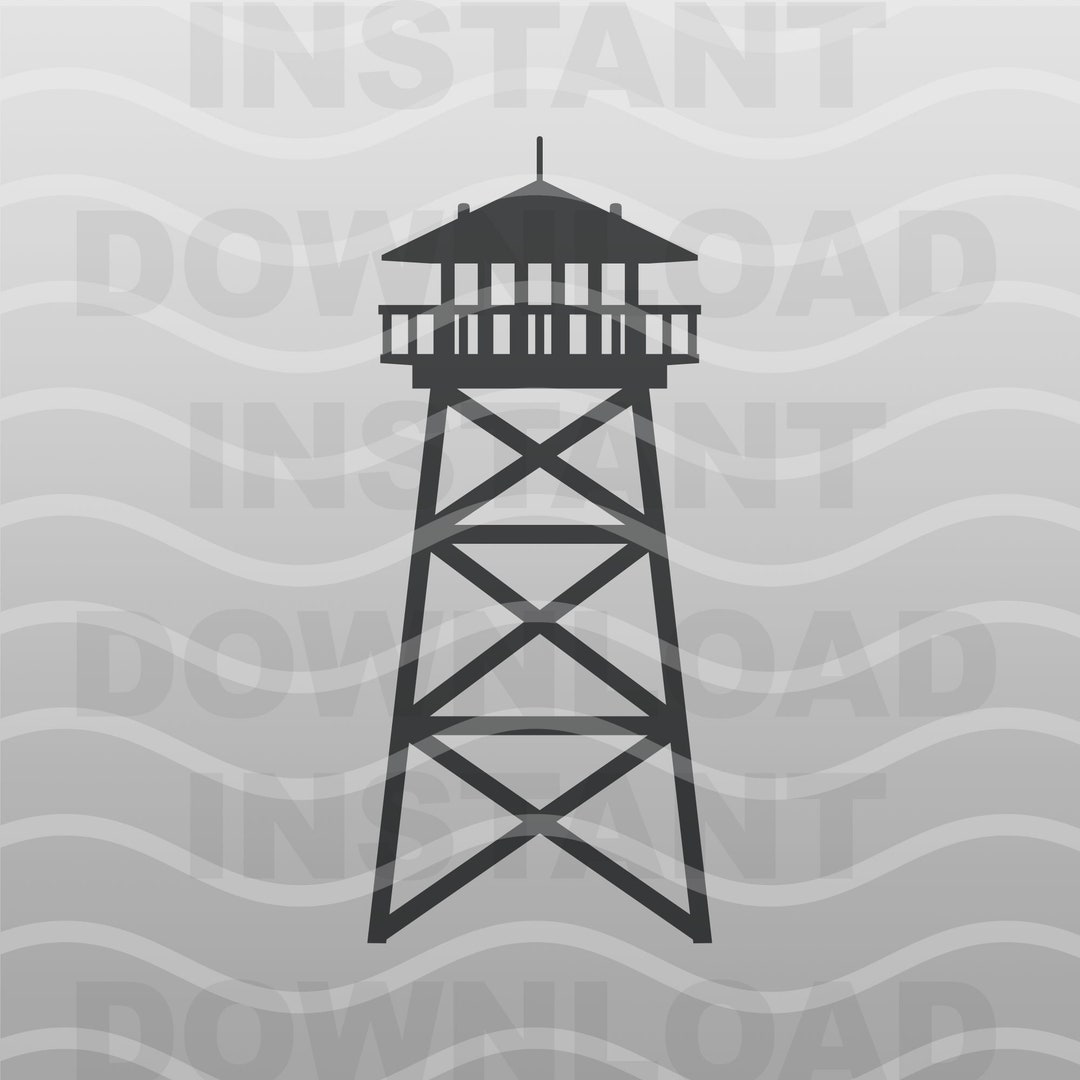 Camp Tower SVG Cricut File Camp Forest Silhouette Clip Art Camping ...