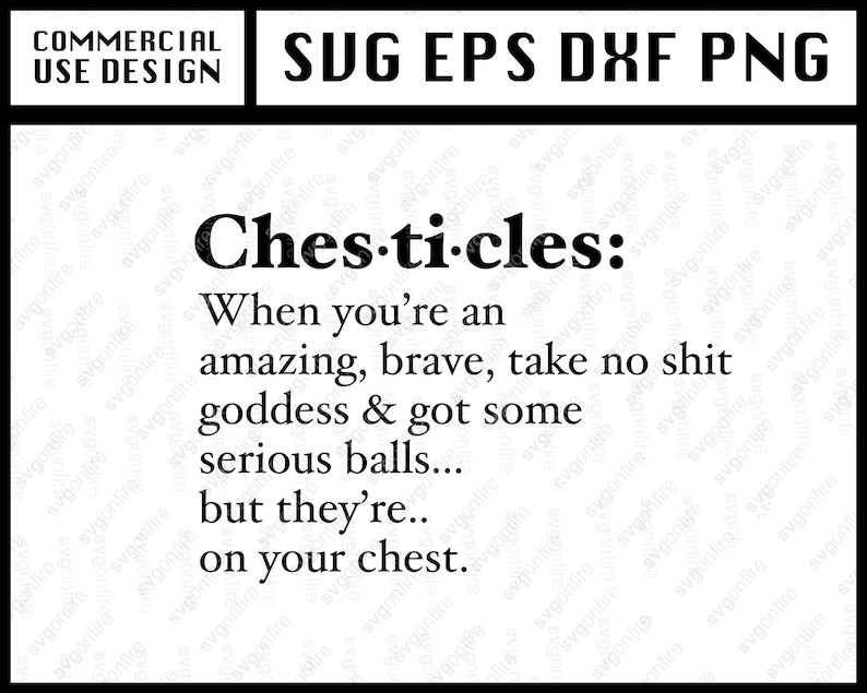 Chesticles Definition SVG Tough Woman SVG - Etsy