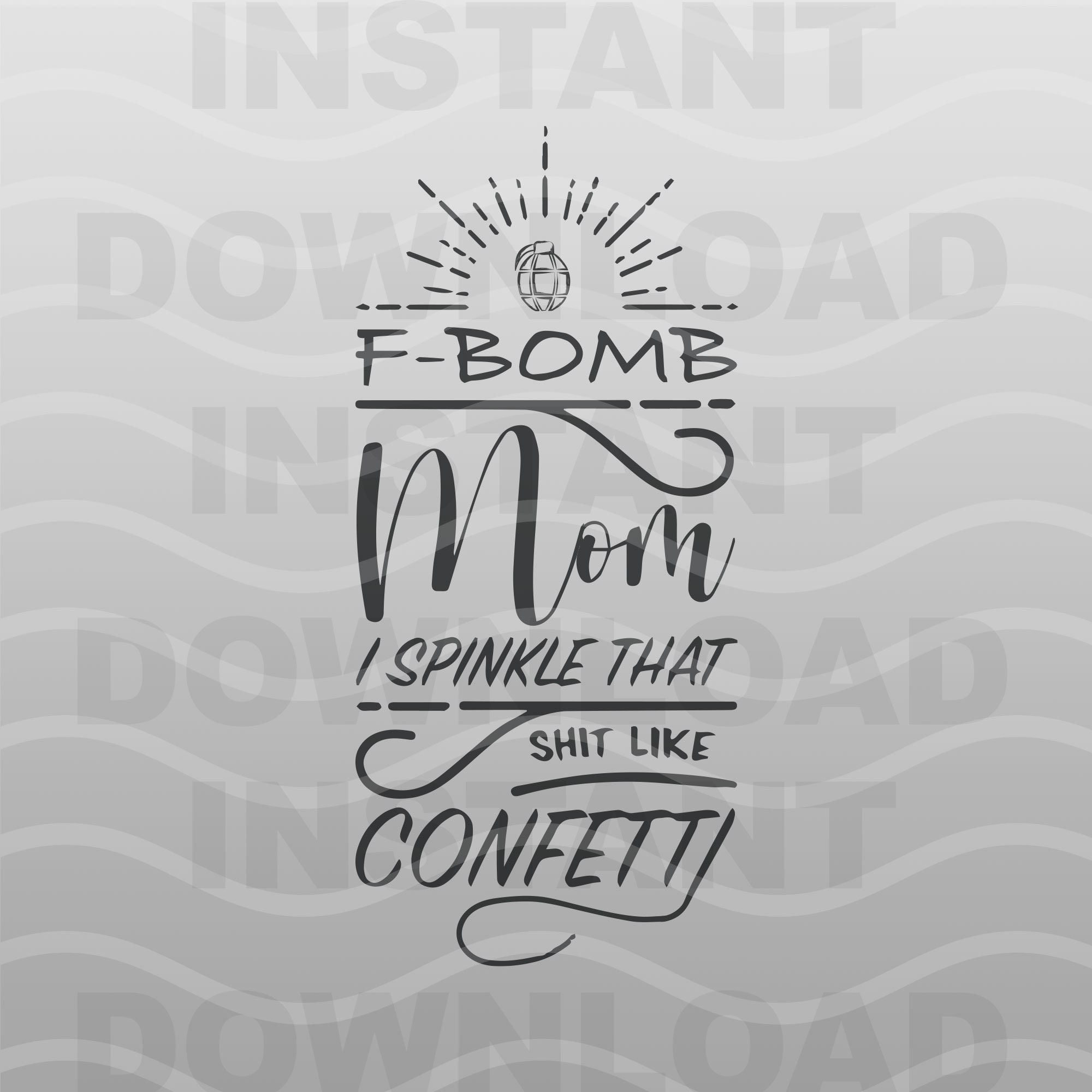 F Bomb Mom SVG Cut File Lustige Mama Spruch Silhouette Zitat | Etsy