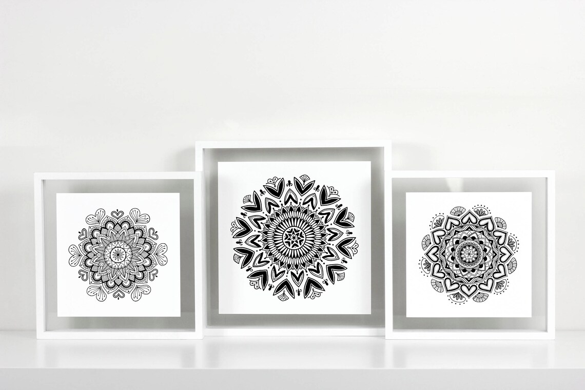 Mandala Wall Art | Set of 3 Prints | Abstract Art Mandala Print ...