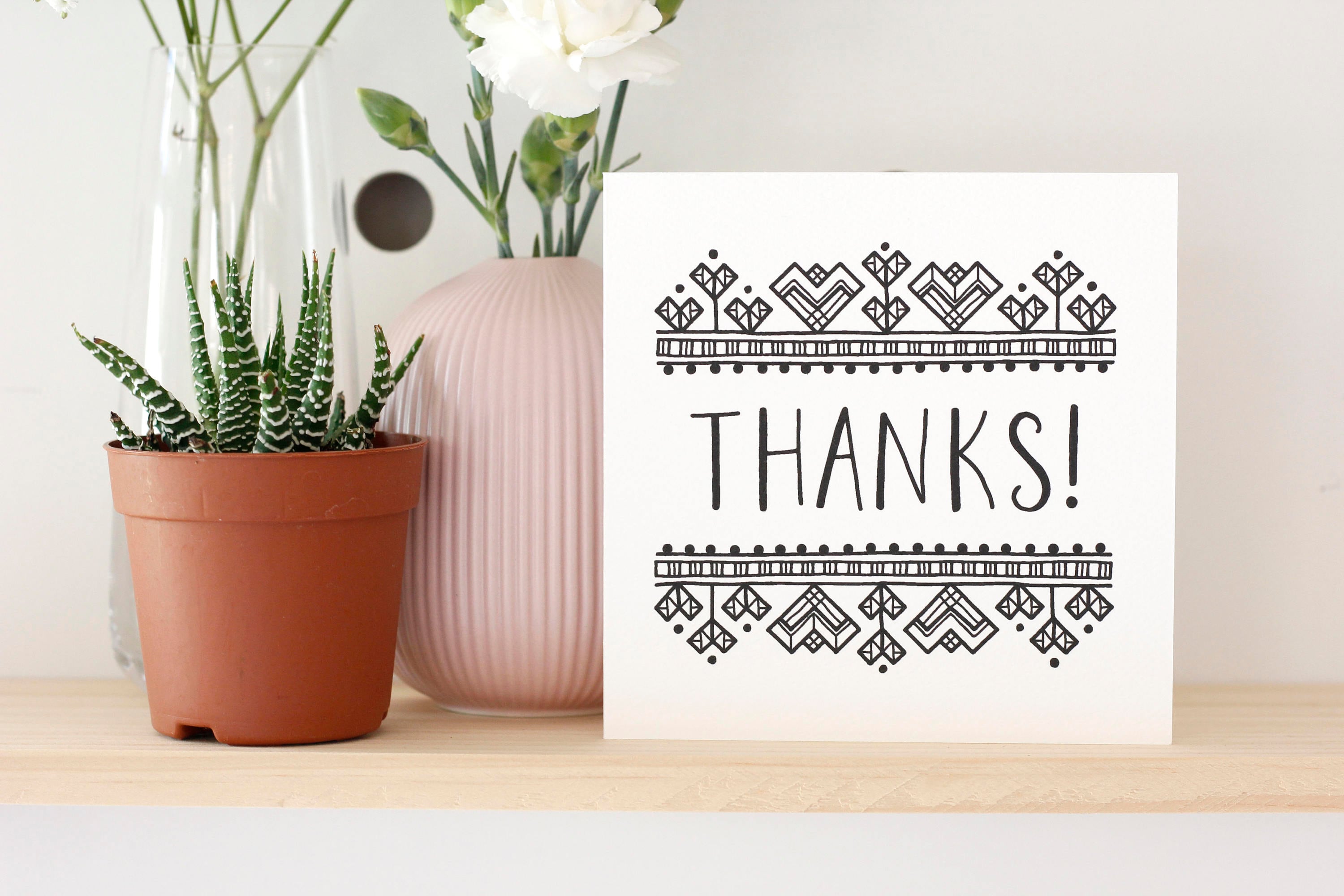 Thank You Card | Geometric Pattern Greeting Cards | Wedding Thank You ...