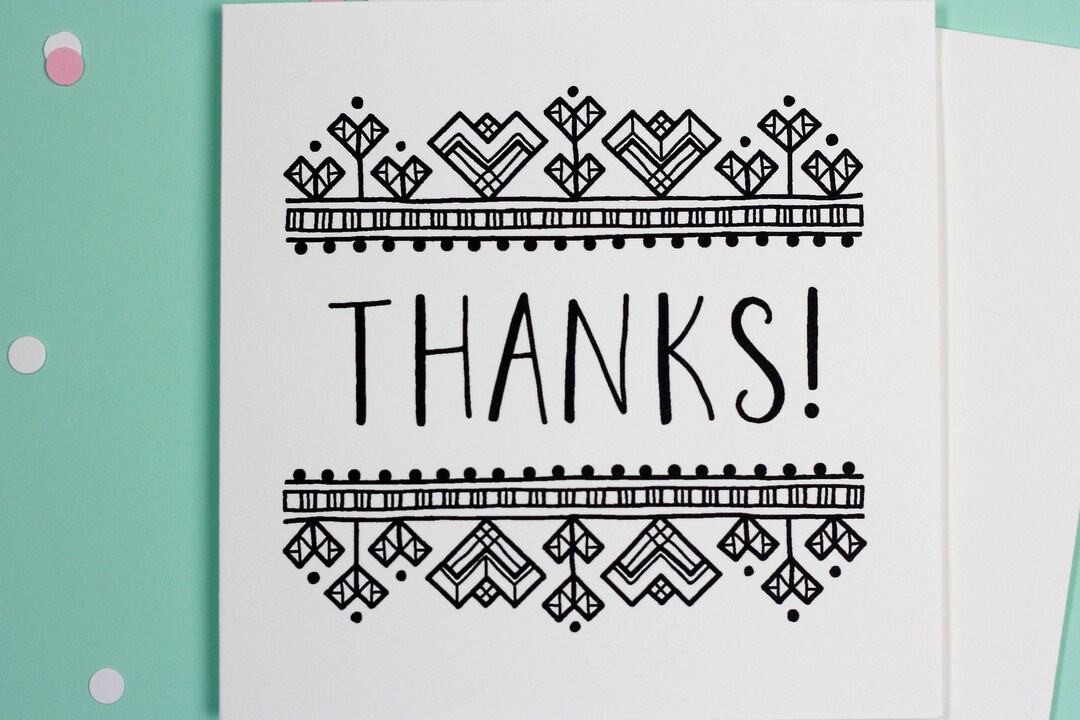 Thank You Card | Geometric Pattern Greeting Cards | Wedding Thank You ...