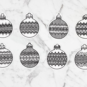 PRINTABLE Christmas Bauble Tags | Set of 8 Christmas Ornament Gift Tags ...