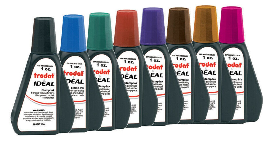 1 Oz Trodat/ideal Rubber Stamp Refill Ink for Stamps or Stamp Pads - Etsy