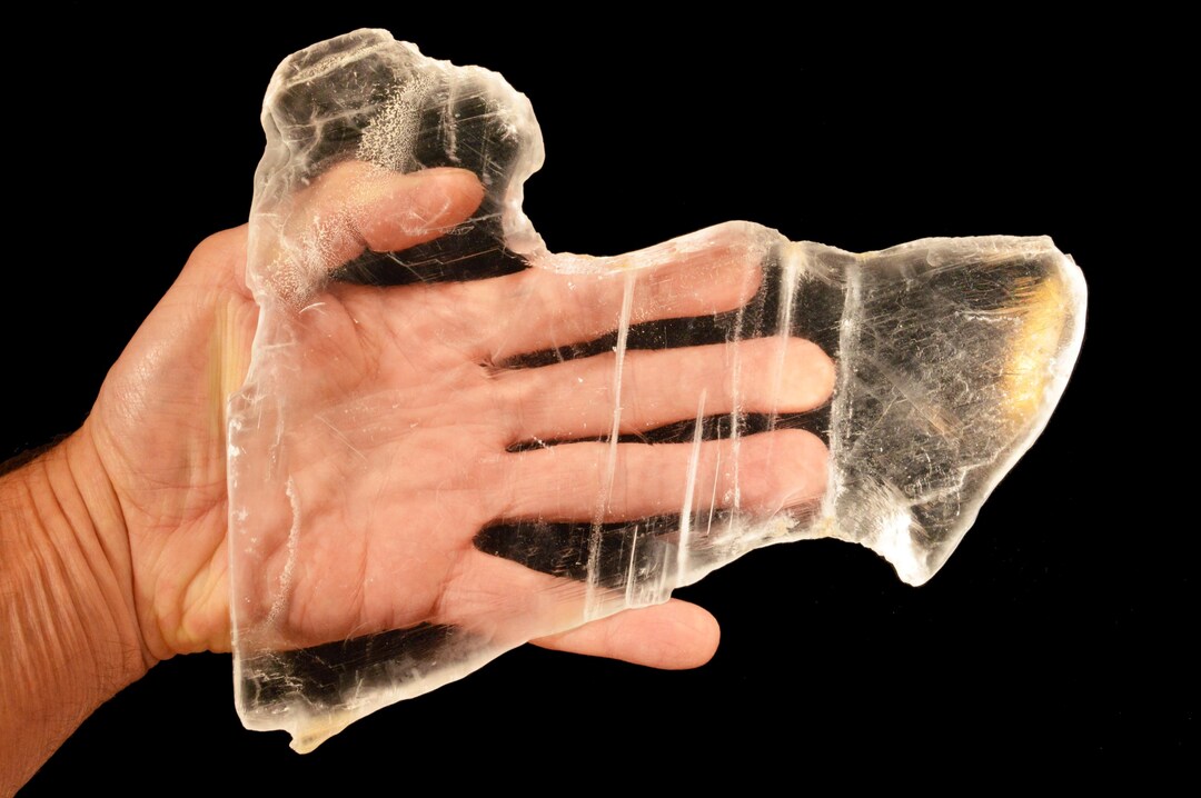 CLEAR SELENITE Slab 9" X 7" 1 Lb 7 Oz (sku 01) Real Selenite Charging ...