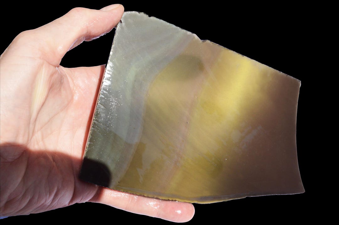 RARE Rainbow Obsidian Slice 7" X 5" 15 Oz (sku 05) Davis Creek Top ...