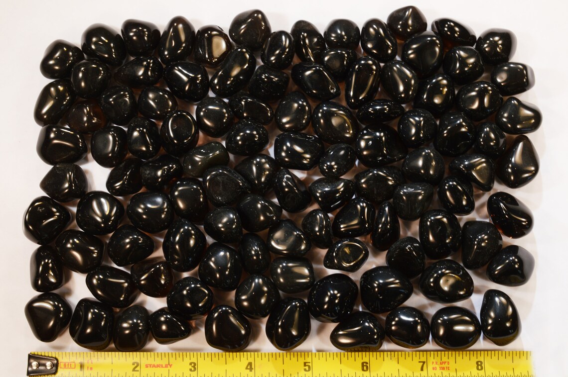 APACHE TEAR Polished 3/4" Set of 4 Tumbled Pieces Rock Mineral Root ...