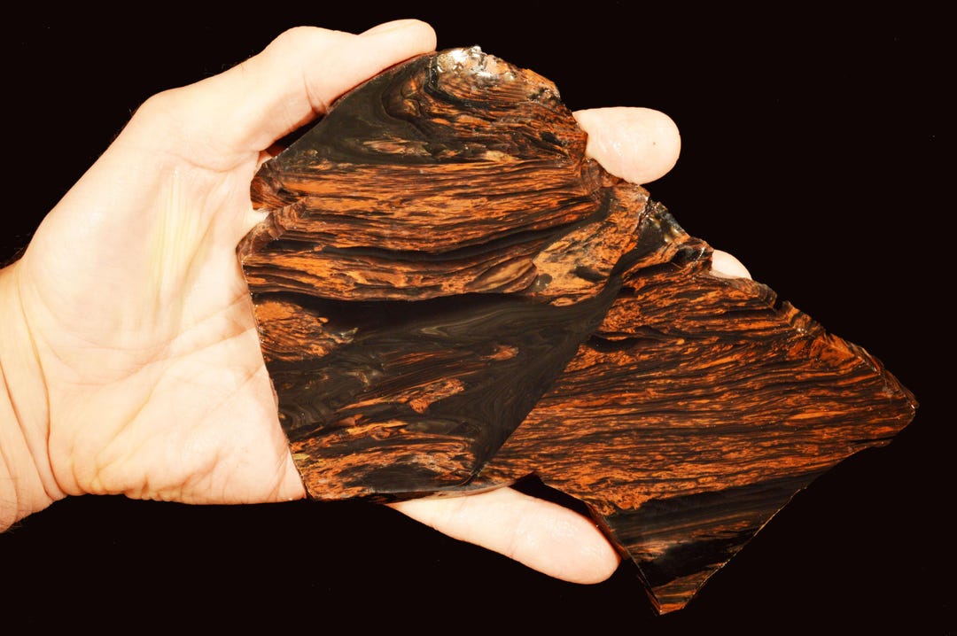 MAHOGANY GOLD SHEEN Obsidian Slice 7" X 5" 9 Oz (sku 15) Top Grade ...