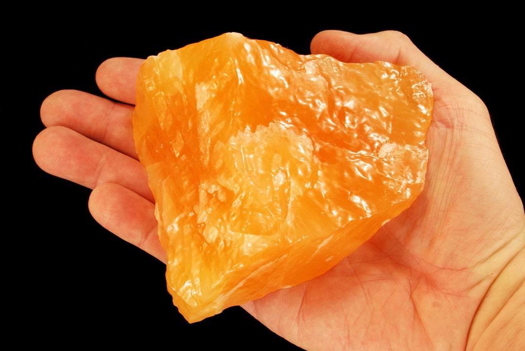ORANGE CALCITE 4" to 5" 2 Lb Raw Large Rock Mineral Specimen Sacral ...